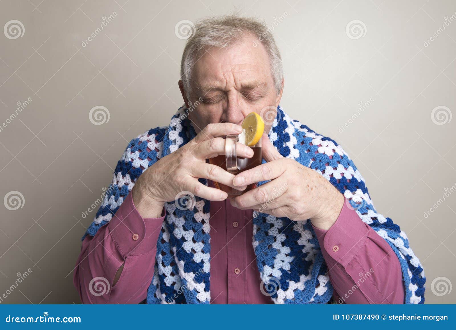 Horizontal Image of a Mature Man with a Cold Stock Photo - Image of ...