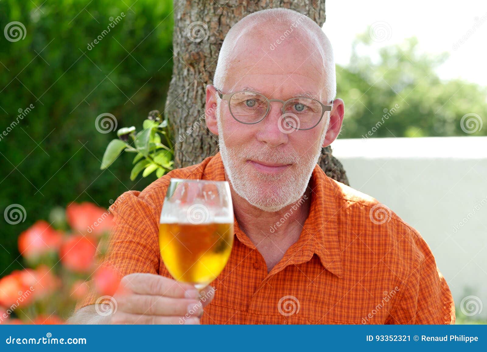 Mature Man Drinking a Beer Outside Stock Image - Image of male ...