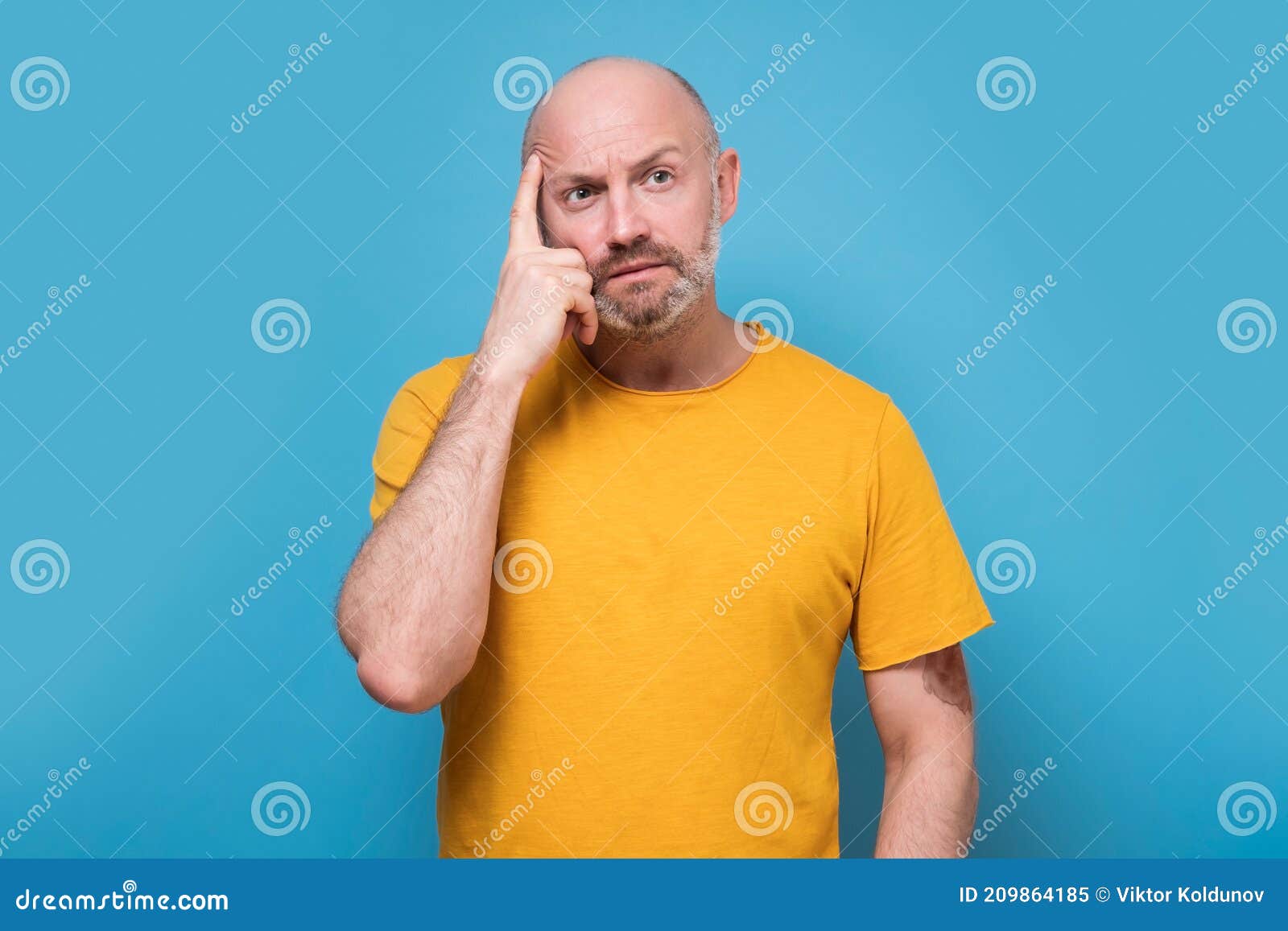 Mature Man Has To Do Hard Decision Try To Solve His Problem. Stock ...