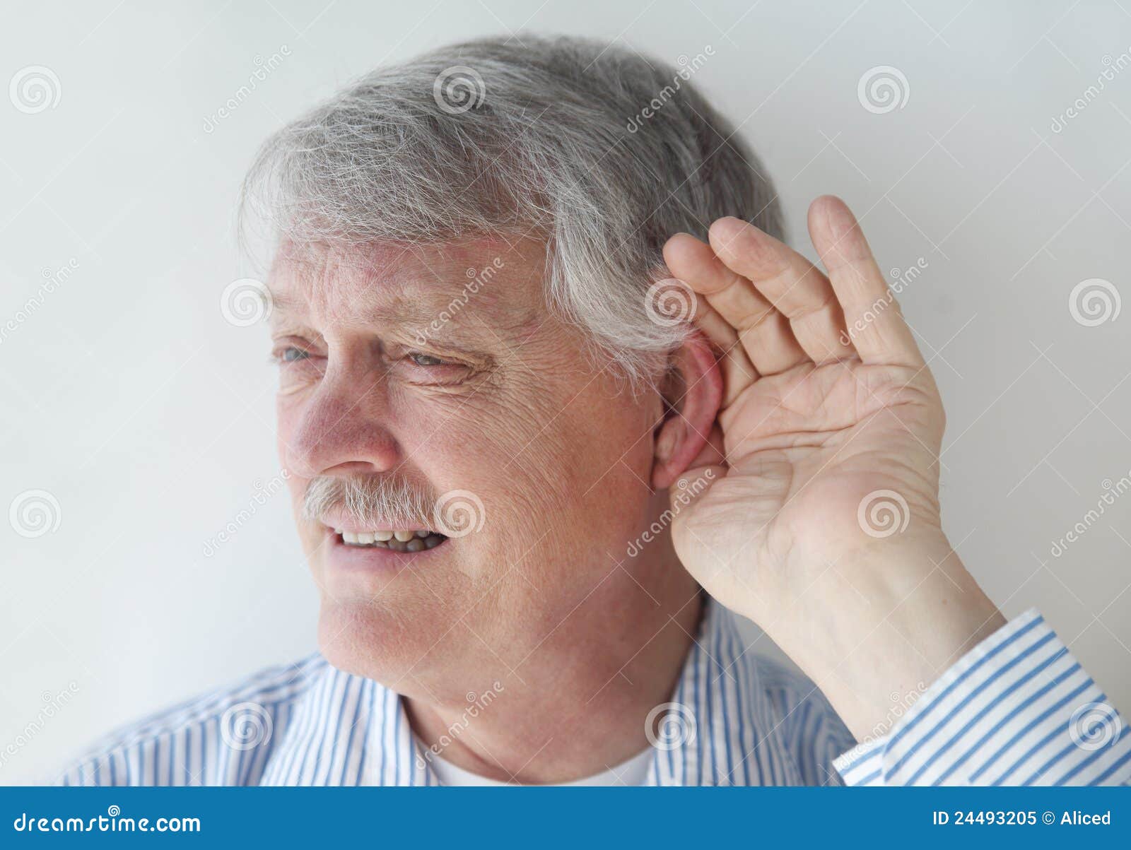 Mature Man Has Trouble Hearing Stock Image - Image of head, stress ...