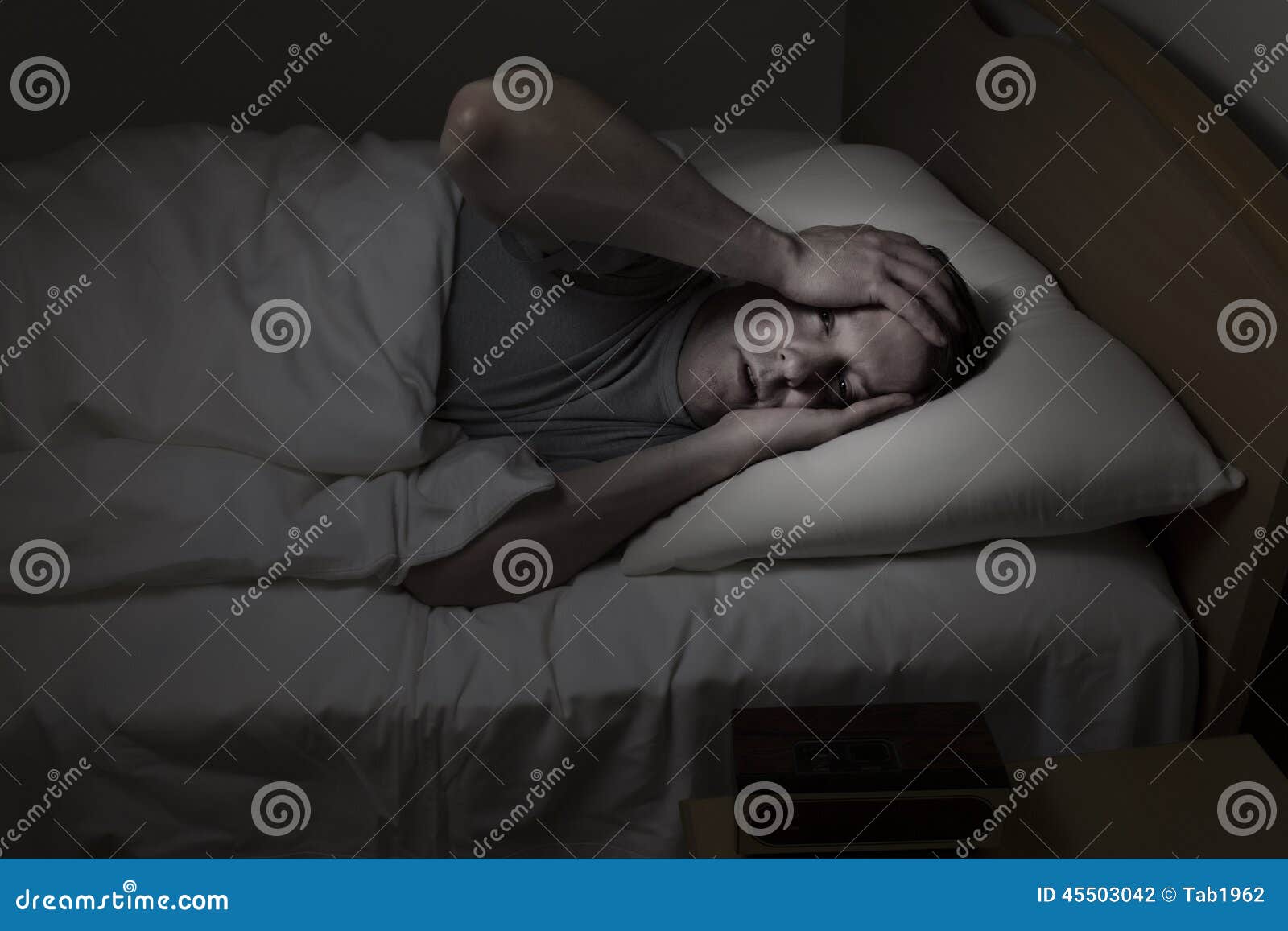 Mature Man Having Trouble Sleeping Stock Photo - Image of depression ...