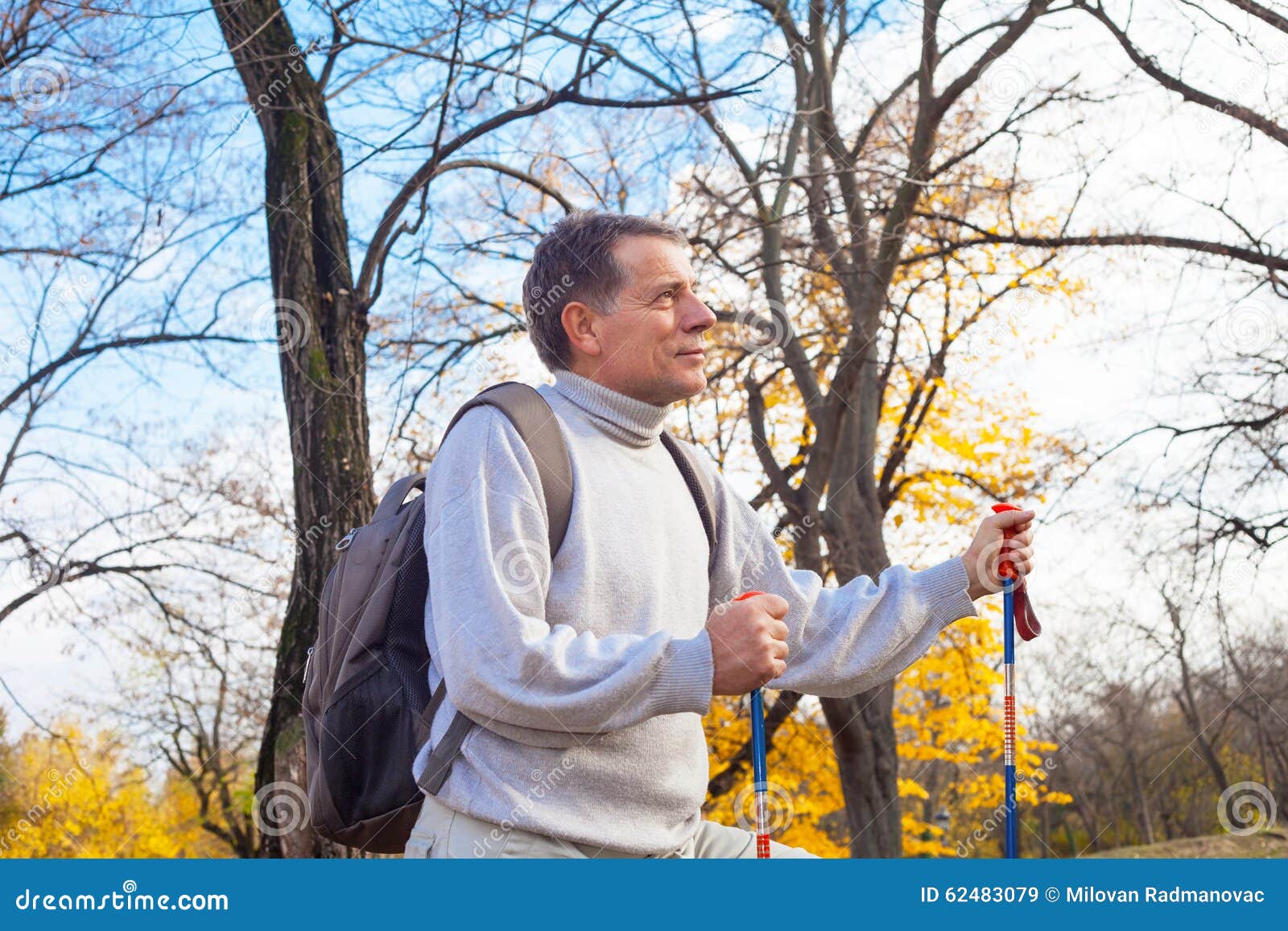 Mature man hiker stock image. Image of lifestyle, backpack - 62483079