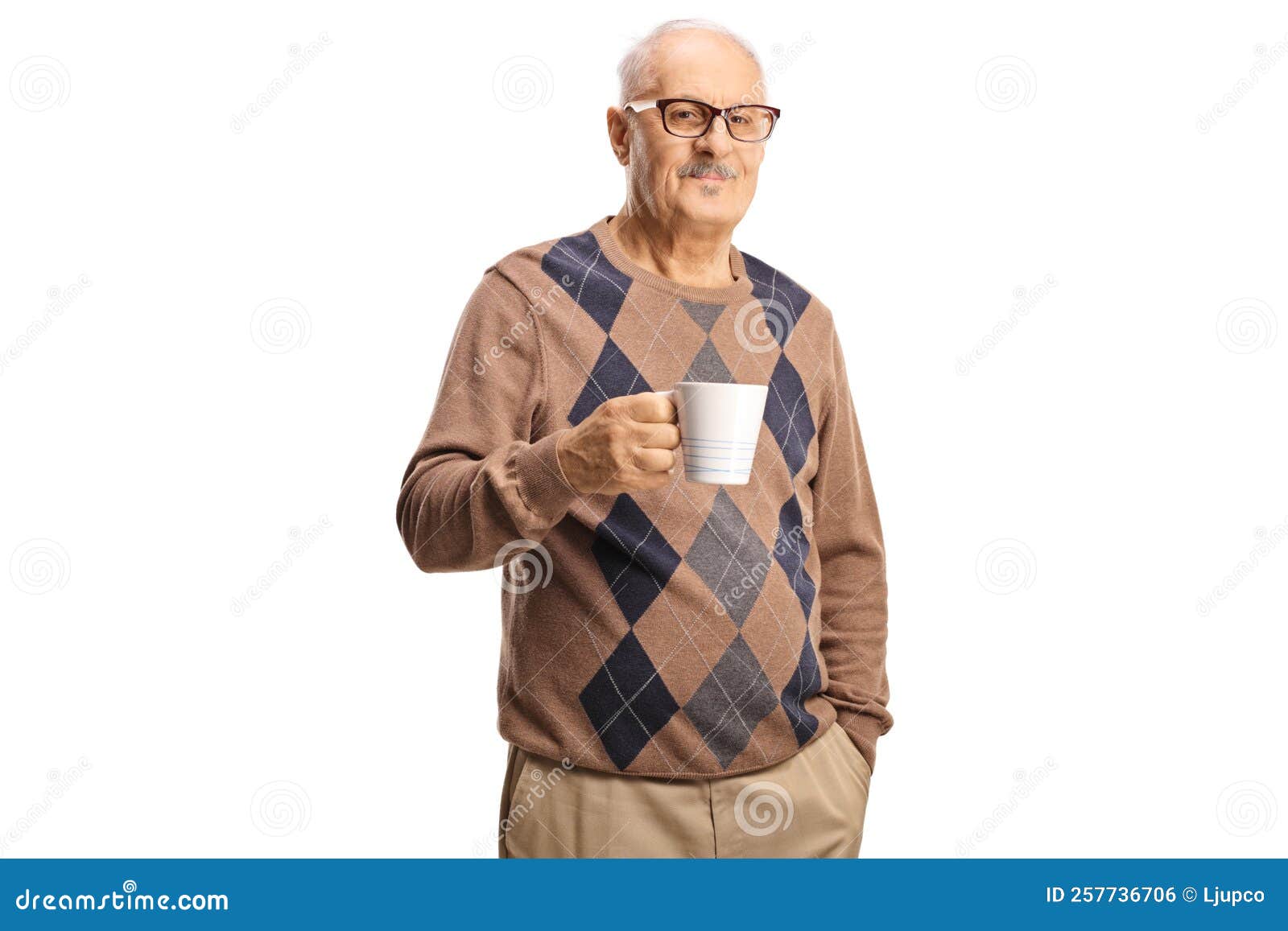 Mature Man Holding a Cup of Tea Stock Photo - Image of white, enjoying ...