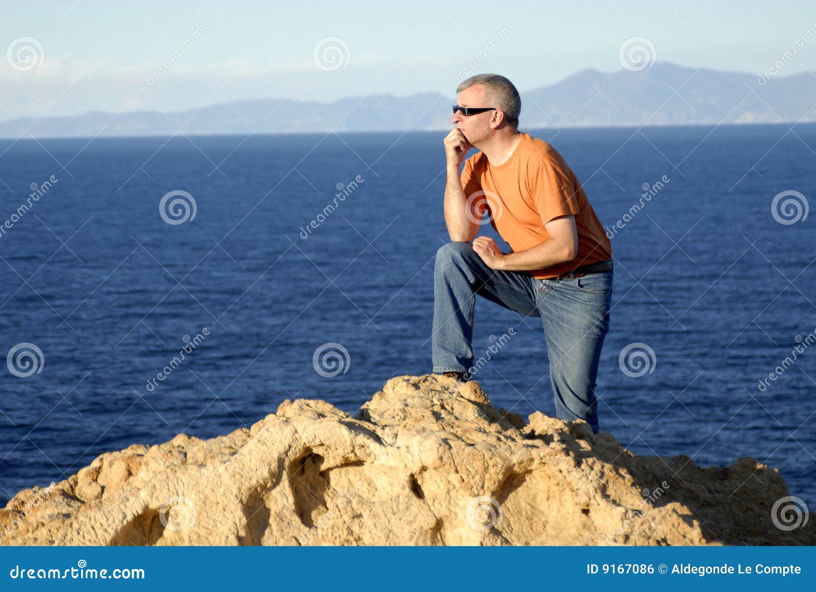 Mature Man Looking at the Sea Stock Photo - Image of mature, ocean: 9167086
