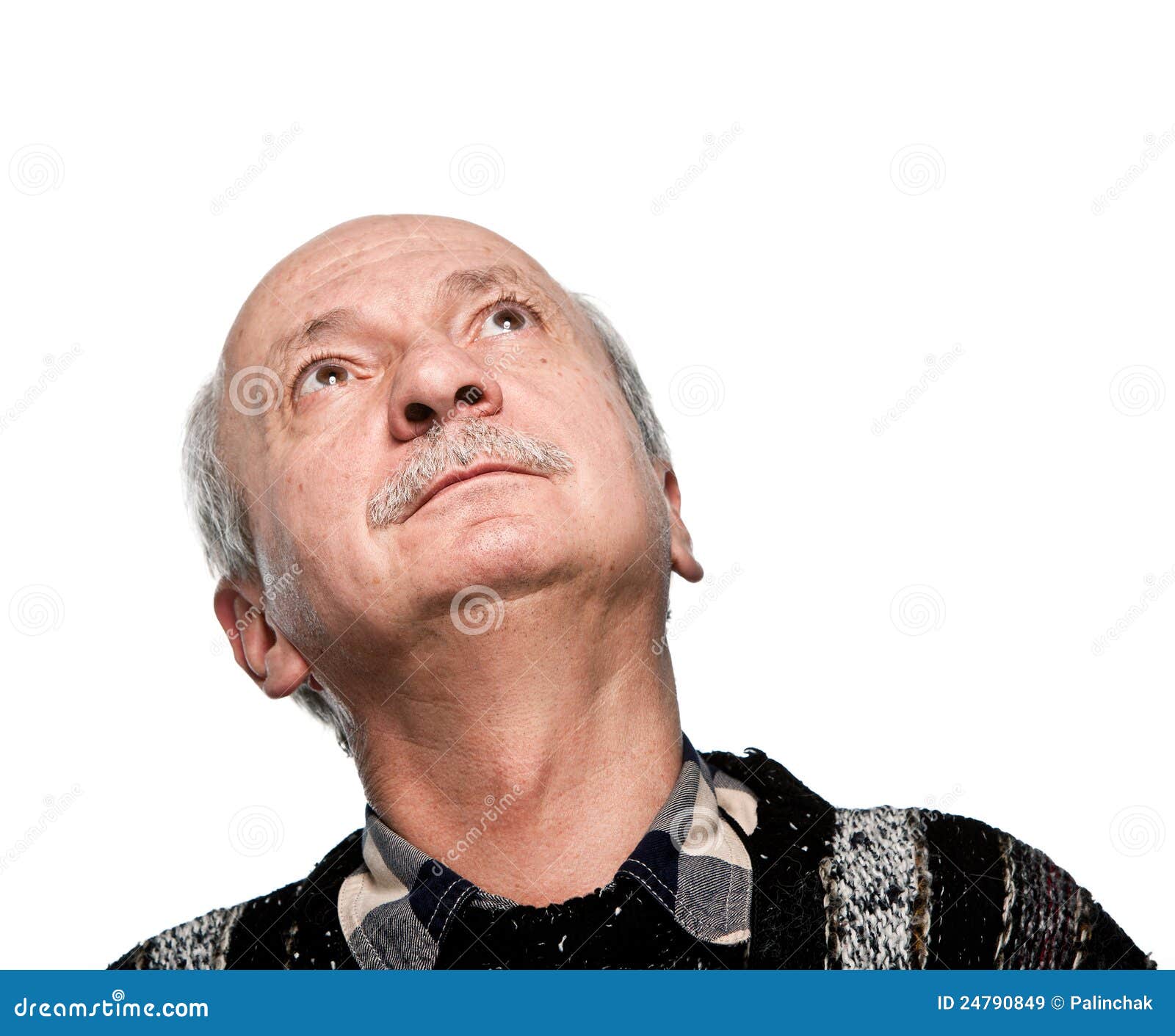 Mature man looking up stock image. Image of isolated - 24790849