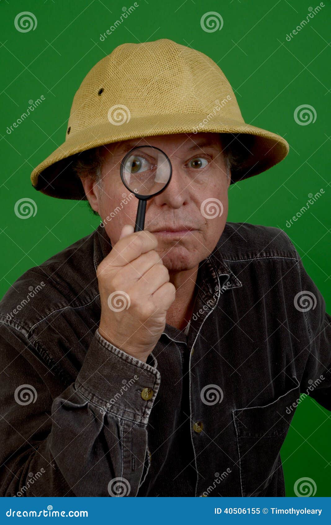 Mature Man with Magnifying Glass Stock Image - Image of looking, travel ...