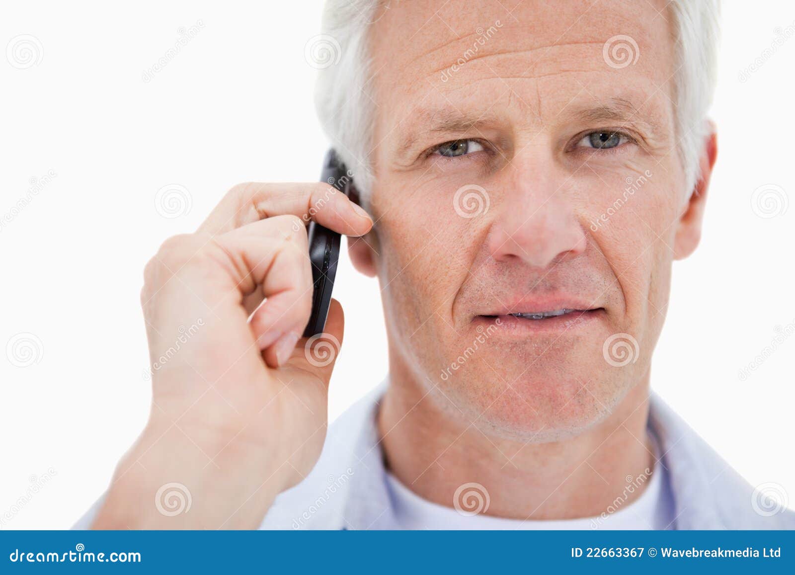 Mature Man Making a Phone Call Stock Image - Image of smart, mobile ...
