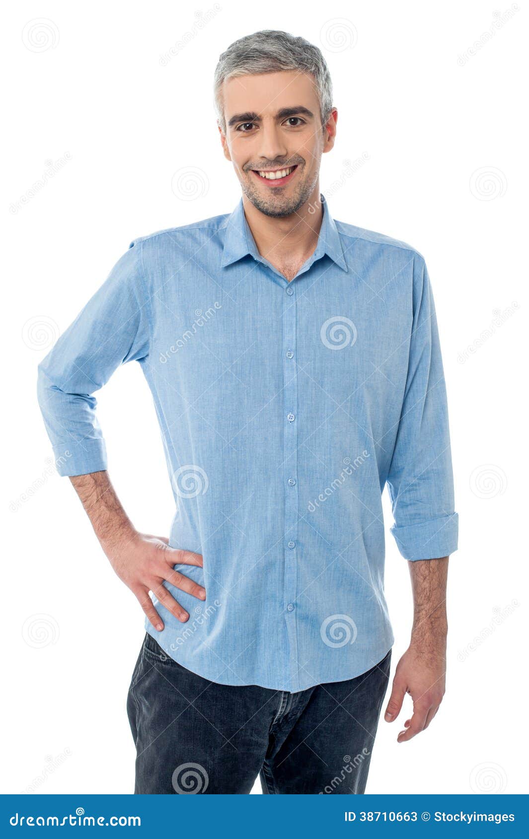 Mature Man Man Hands on Hips Stock Image - Image of lifestyle, cheerful ...