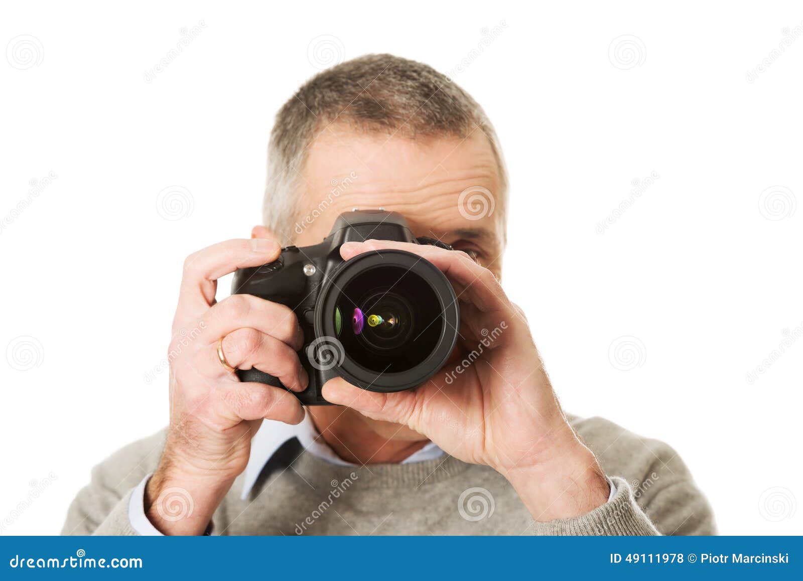 Mature Man with Photo Camera Stock Photo - Image of people, hobbyist ...