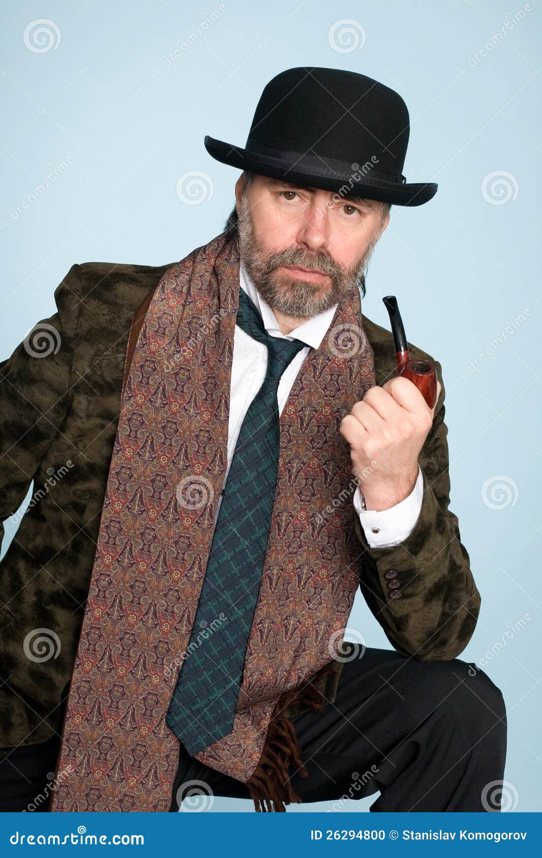 Mature man with pipe stock photo. Image of chic, beard - 26294800