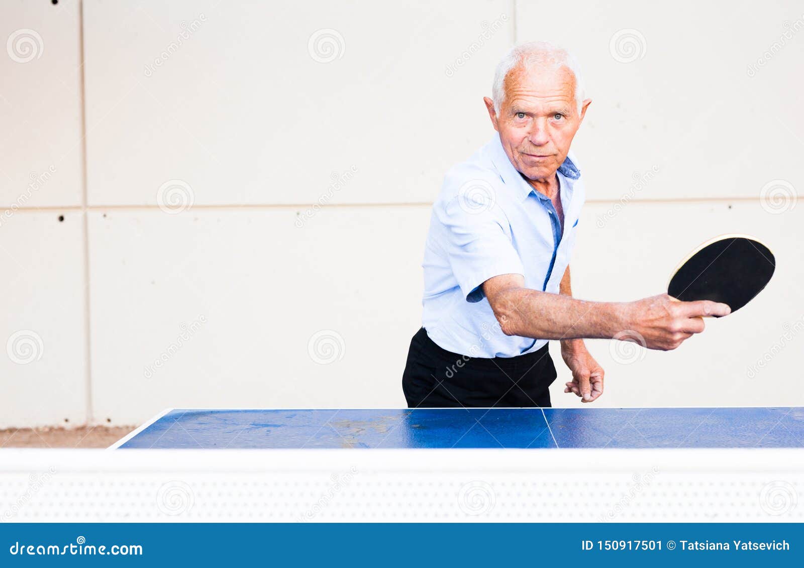 Mature Man Playing Ping Pong Outdoors Stock Image - Image of amateur ...