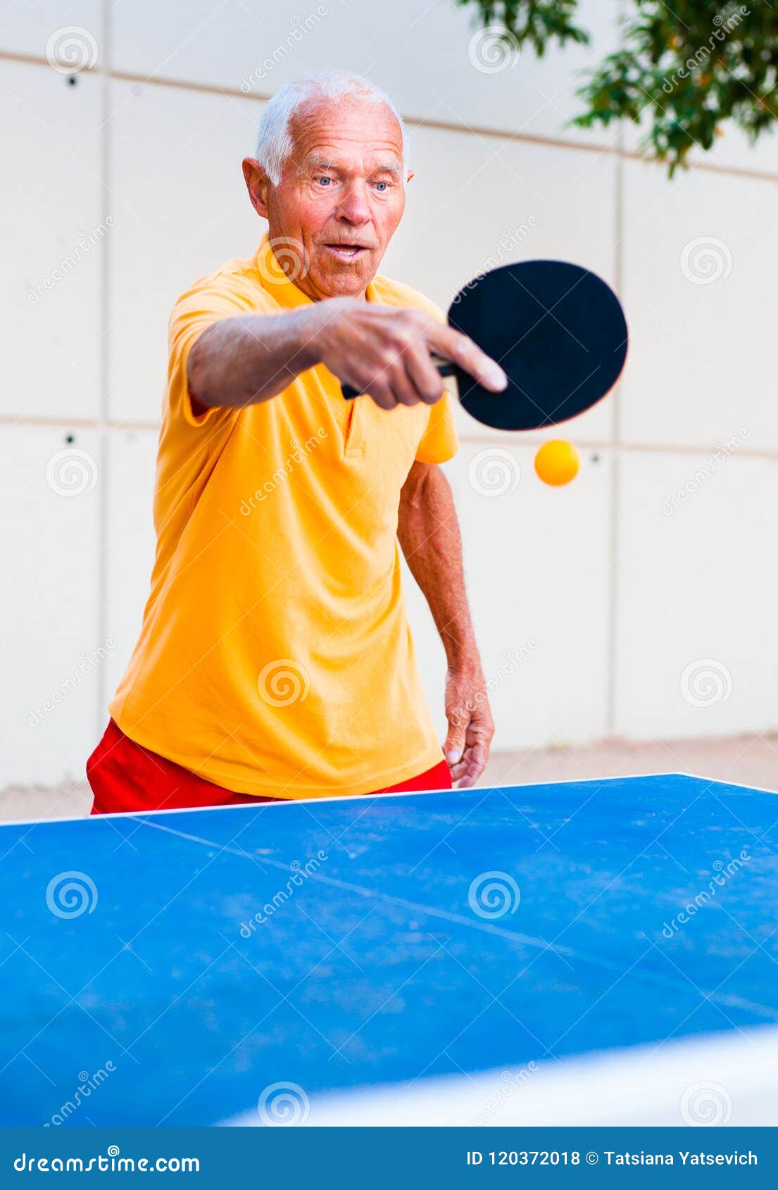 Mature Man Playing Table Tennis Stock Photo - Image of lifestyle ...