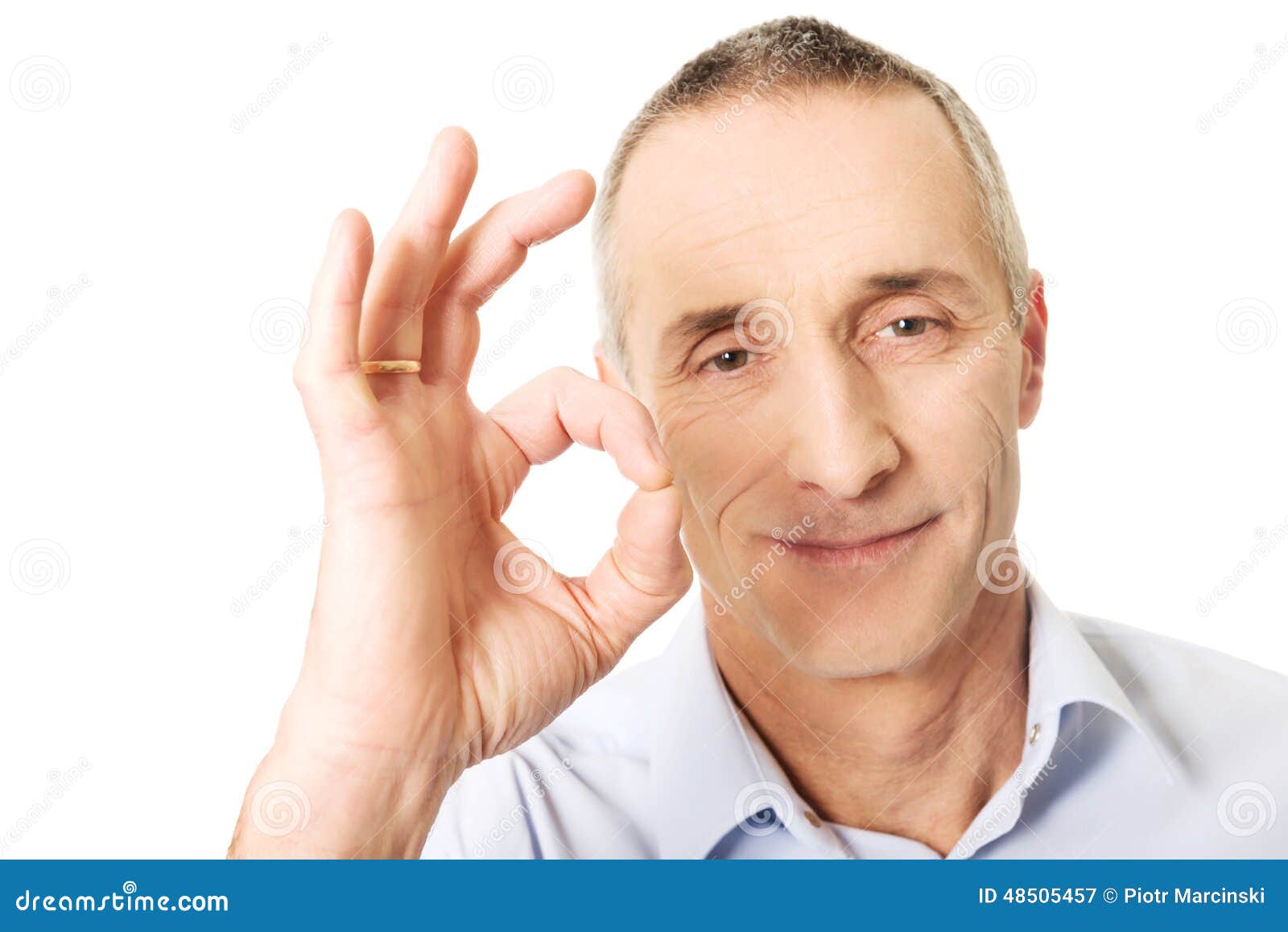 Mature Man Showing Perfect Sign Stock Image - Image of handsome, adult ...