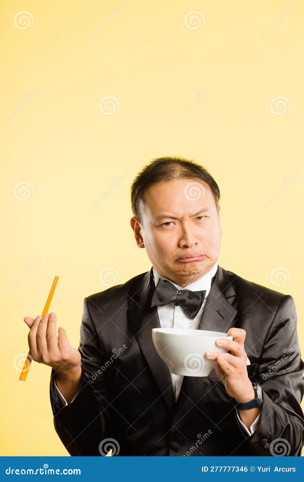 Is that so. a Mature Man Sitting Alone in the Studio and Pulling Funny ...