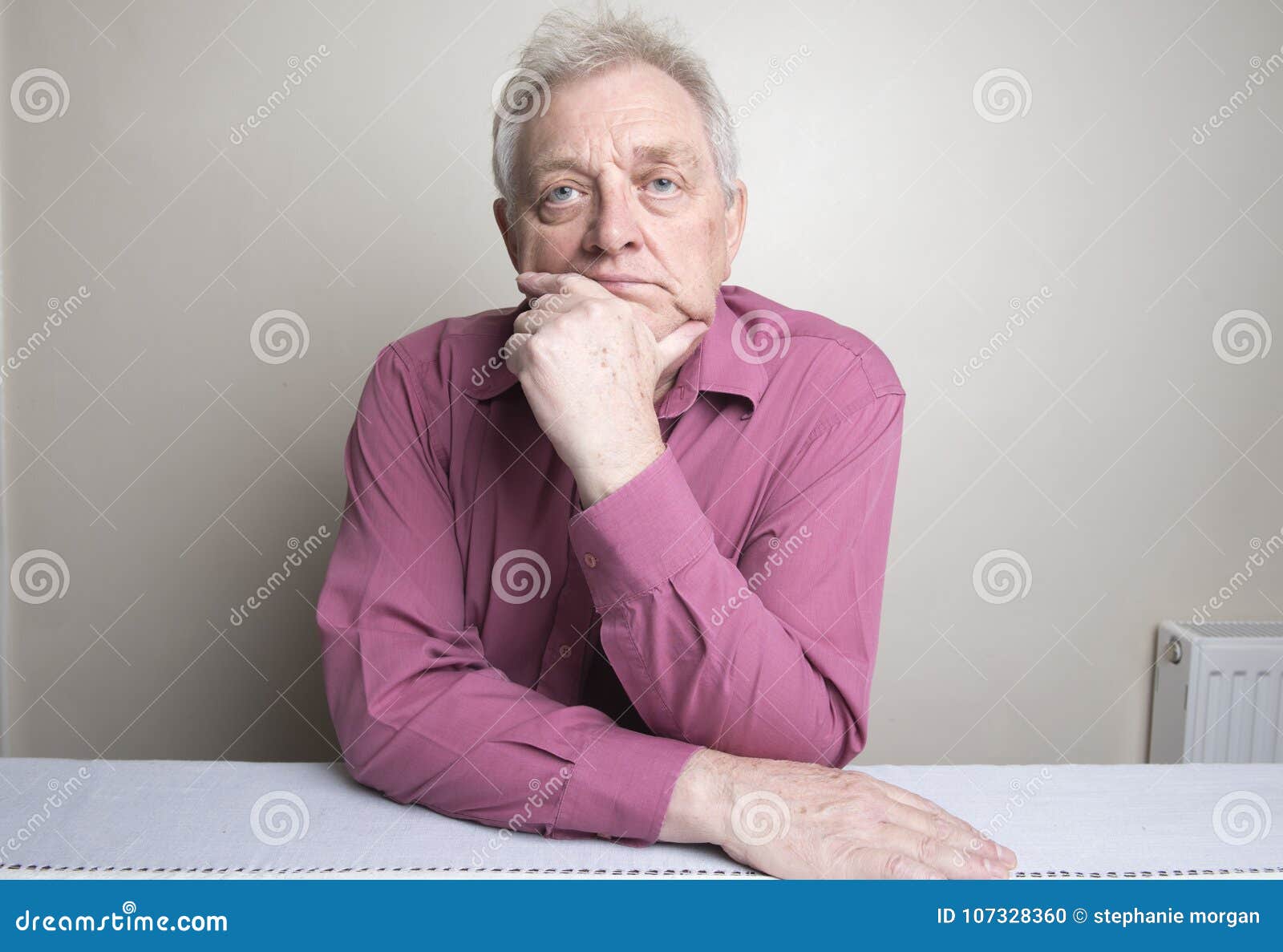 Mature Man Sitting Down Thinking Stock Photo - Image of worried, health ...