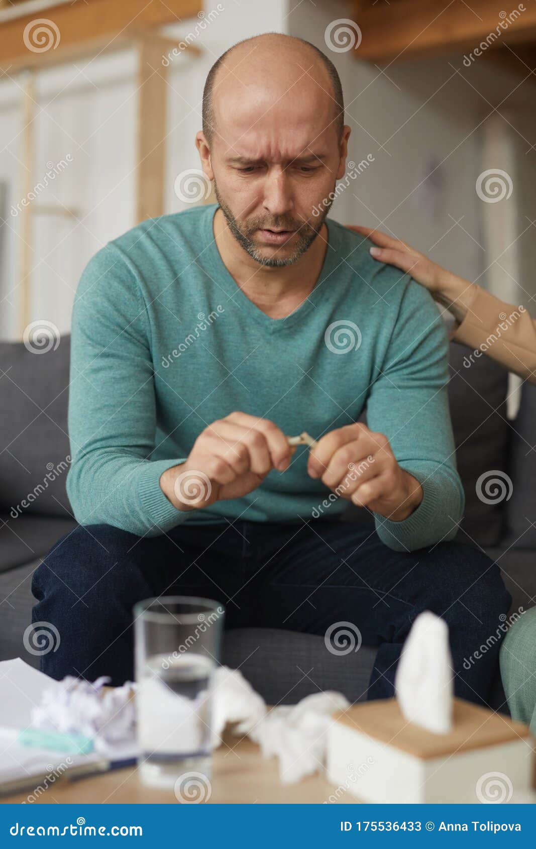 Man Has a Nervous Breakdown Stock Image - Image of tired, indoors ...