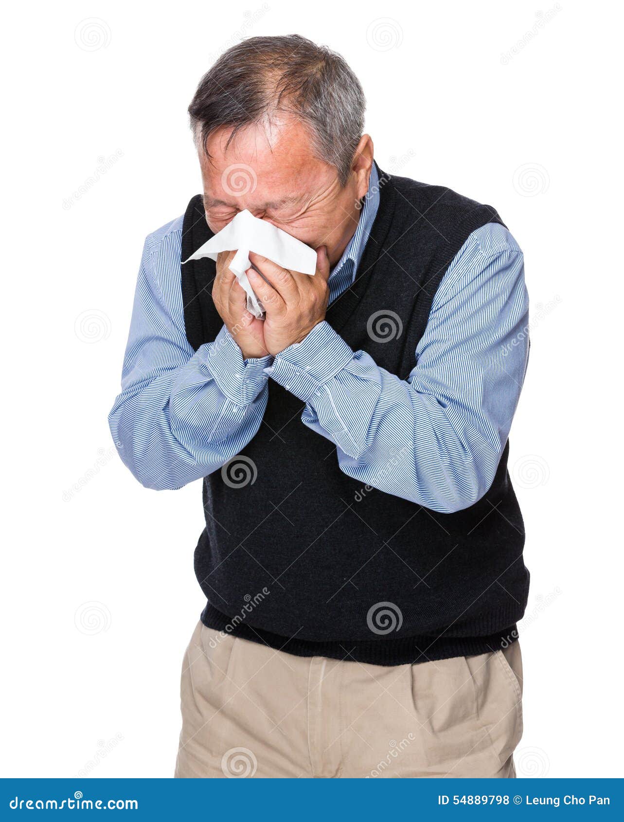 Mature man sneeze stock photo. Image of influenza, grandfather - 54889798