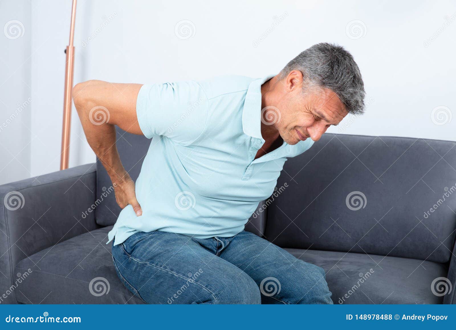 Mature Man Suffering from Back Pain Stock Photo - Image of orthopedic ...
