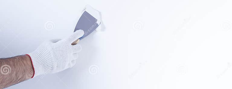 Mature man using scraper stock photo. Image of stretching - 177837576