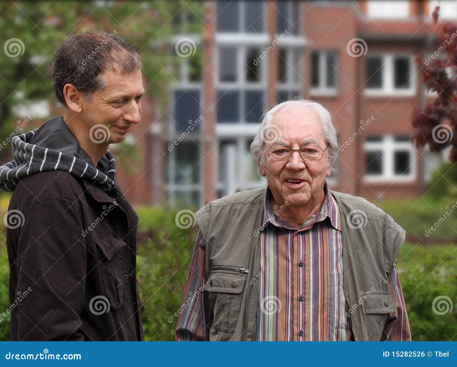 Mature Man is Visiting Old Father Stock Photo - Image of leisure ...