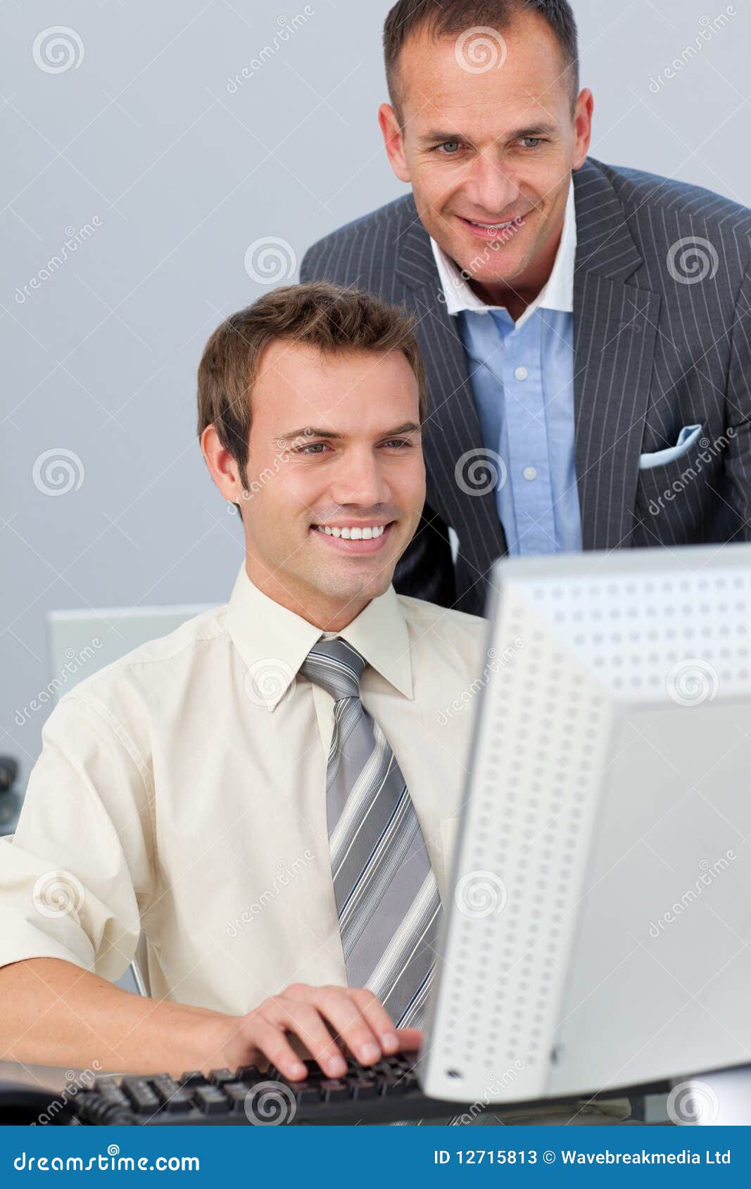 Mature Manager Checking His Employee S Work Stock Image - Image of ...