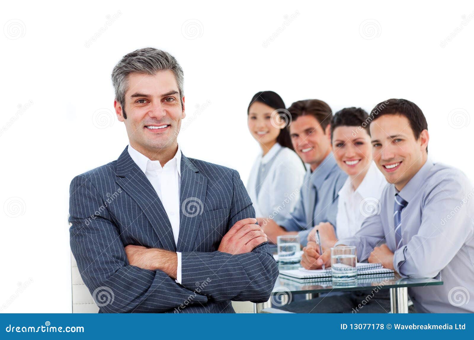 Manager Sitting At Desk, Teaching Employee Stock Photography ...