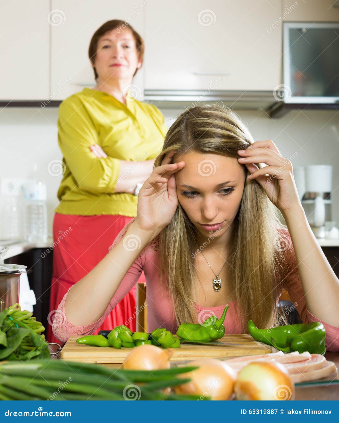 Mature Mother And Adult Daughter After Quarrel Stock Image Image Of