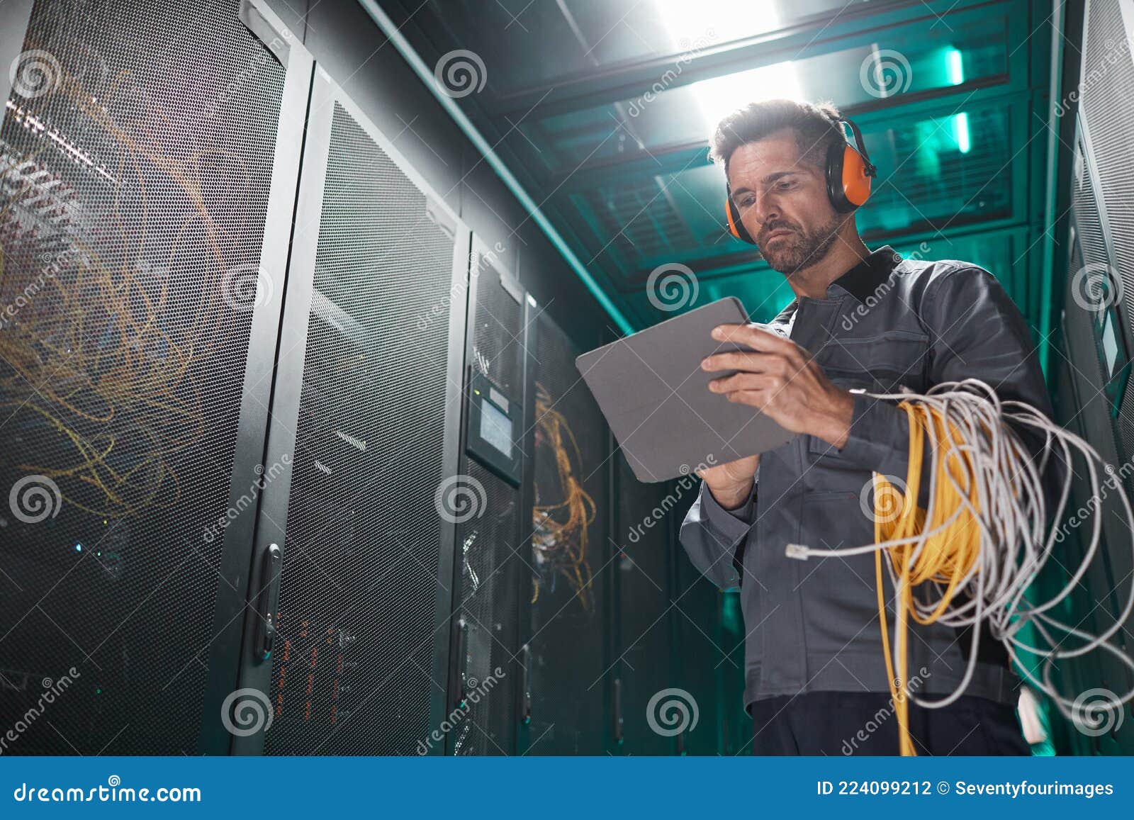 Mature Network Engineer stock photo. Image of equipment - 224099212