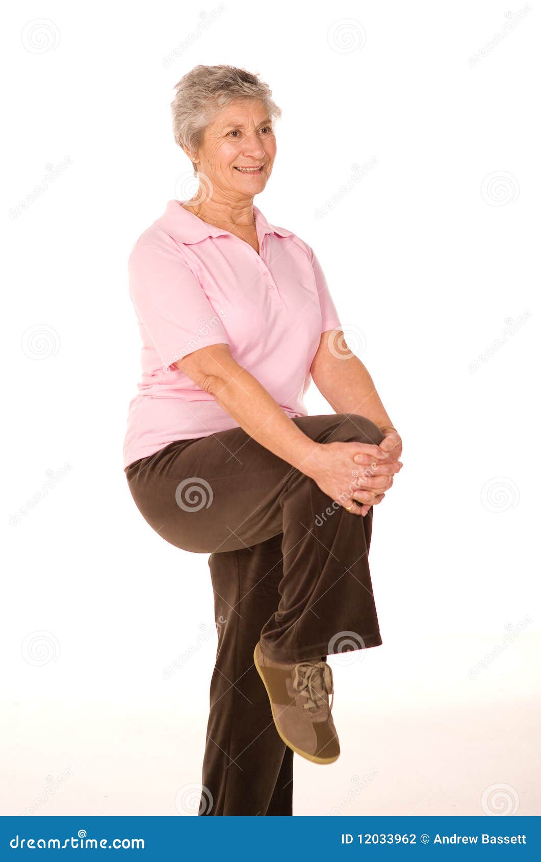 Mature Older Lady Stretching Stock Photo - Image of happy, relaxed ...