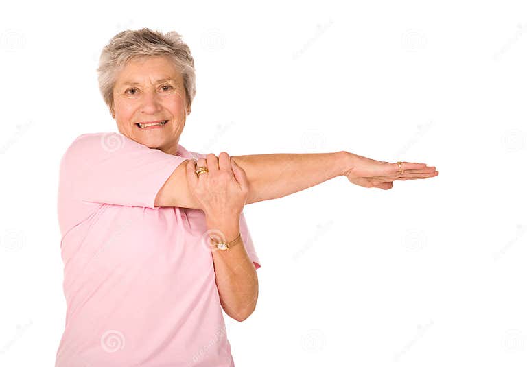 Mature Older Lady Stretching Stock Photo - Image of mature, ladies ...