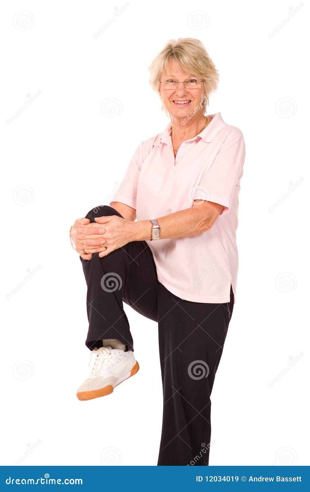 Mature Older Lady Stretching Stock Image - Image of sporty, active ...