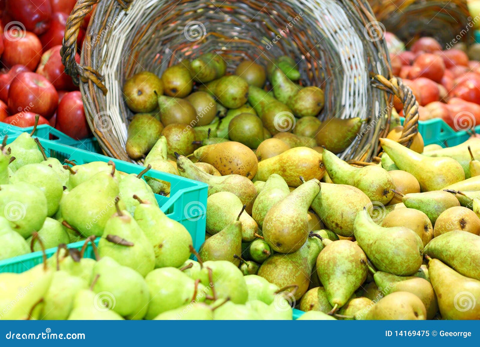 Mature pears in grocery stock image. Image of orange - 14169475