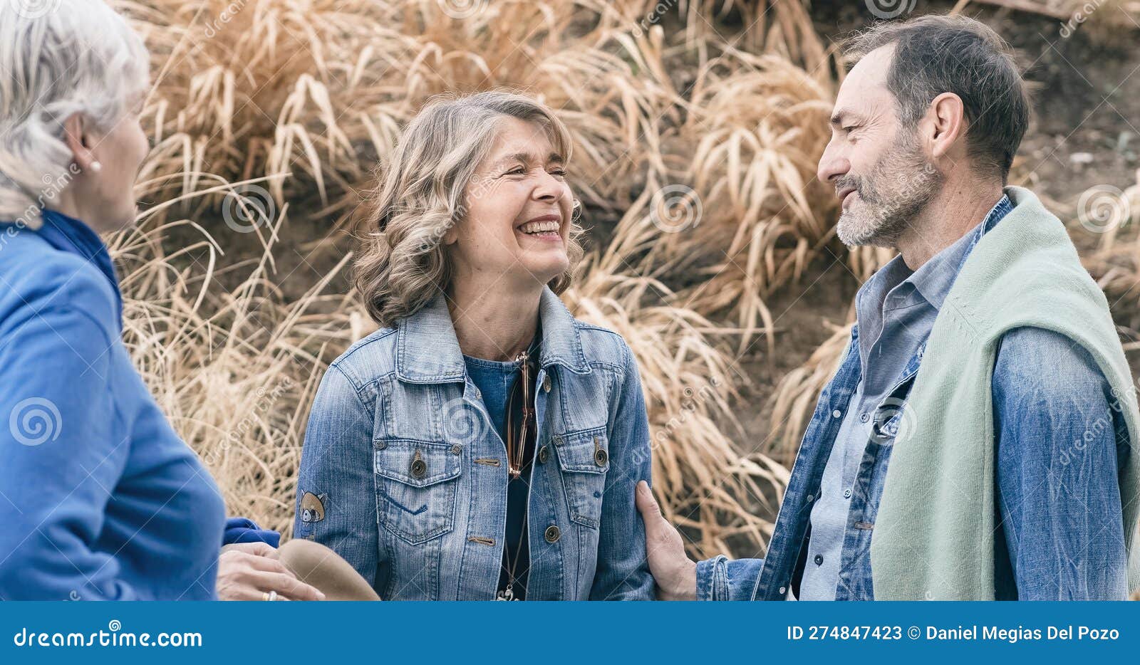 Mature People Talking Next To a Rural Path Stock Image - Image of ...