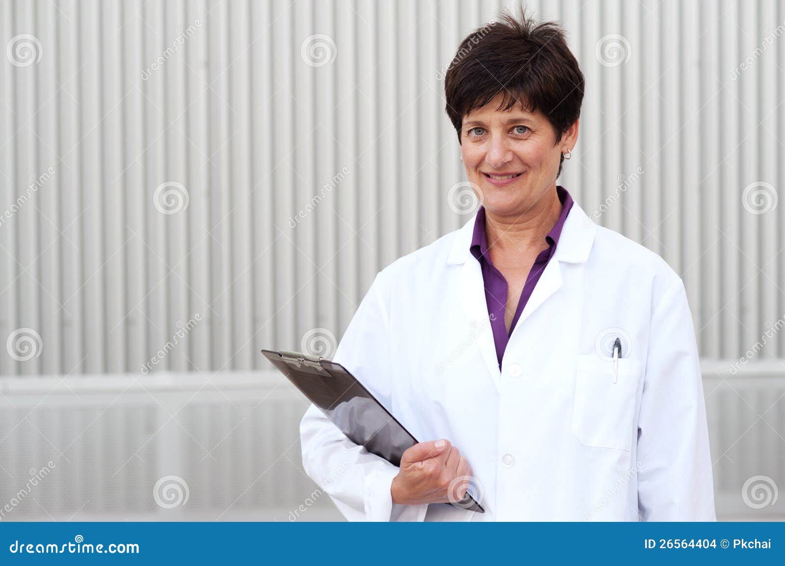 Mature Professional Woman Dressed in Labcoat Stock Photo - Image of ...
