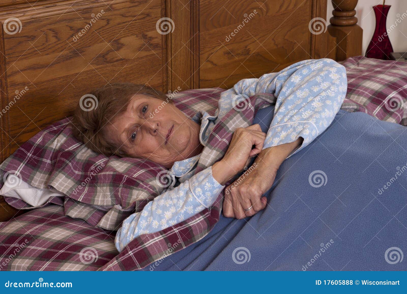 Mature Senior Woman Invalid Sick in Bed Stock Photo - Image of granny ...