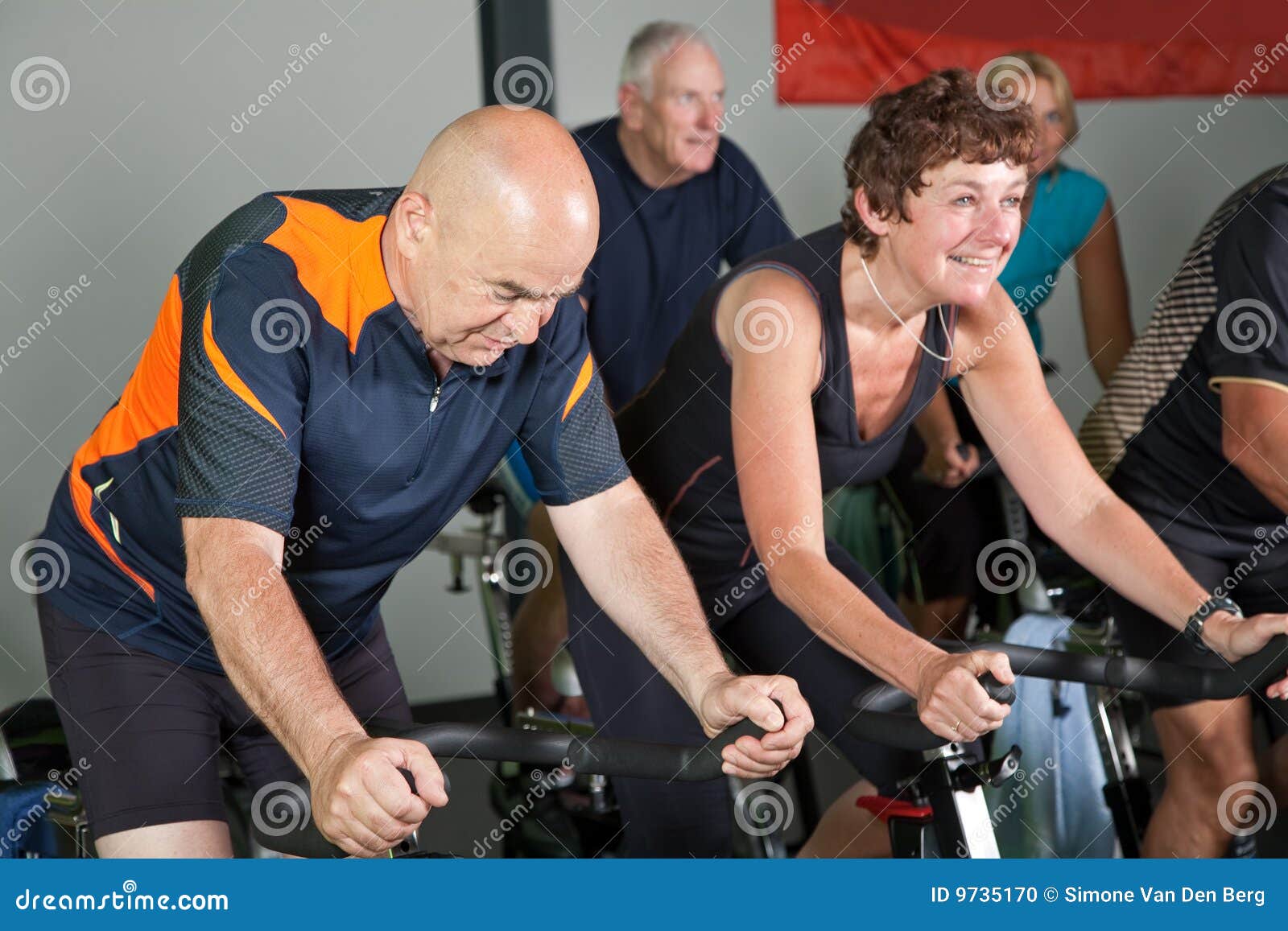 Mature spinning class stock photo. Image of mature, adult - 9735170
