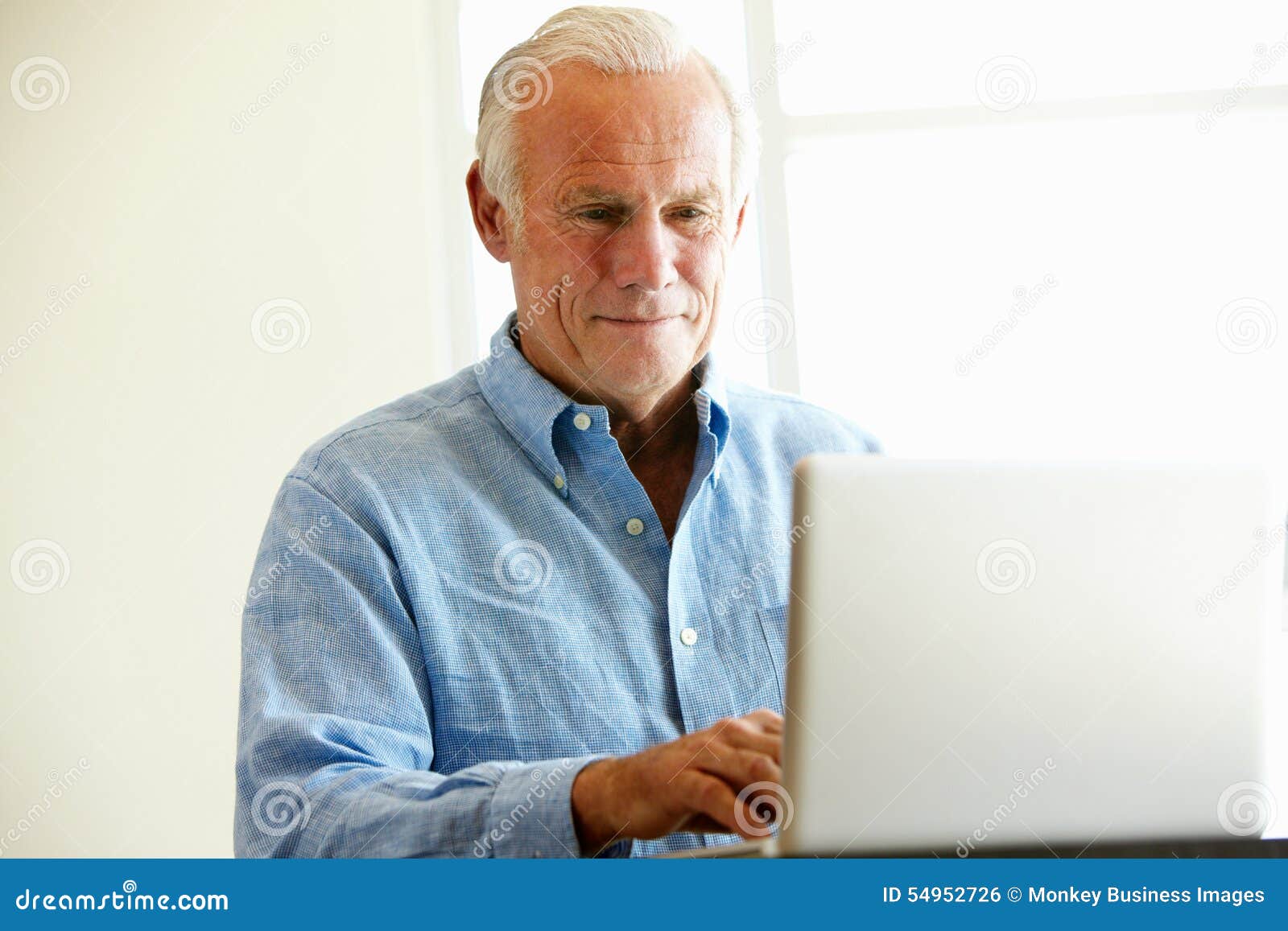 Mature Student Using Computer in Class Stock Photo - Image of person ...