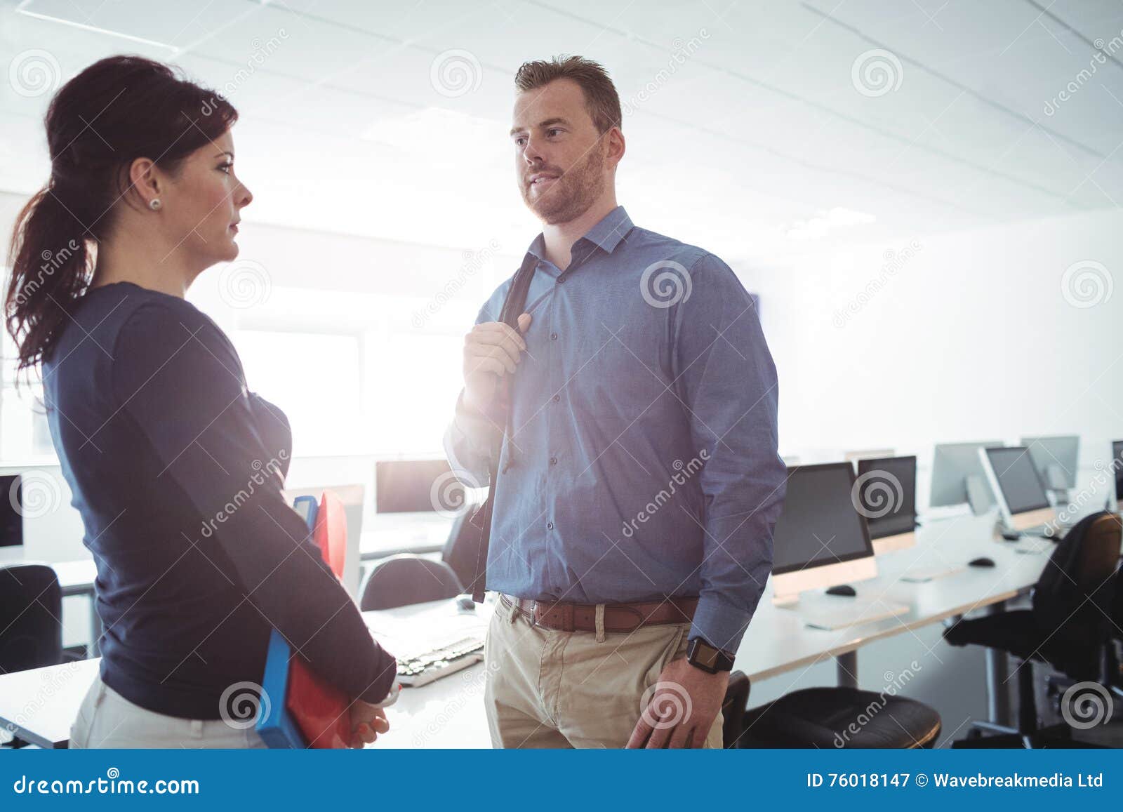 Mature Students Interacting with Each Other in the Computer Room Stock ...