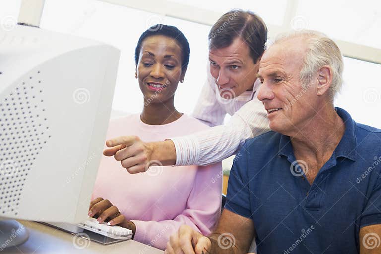 Mature Students Learning Computer Skills Stock Photo - Image of ...