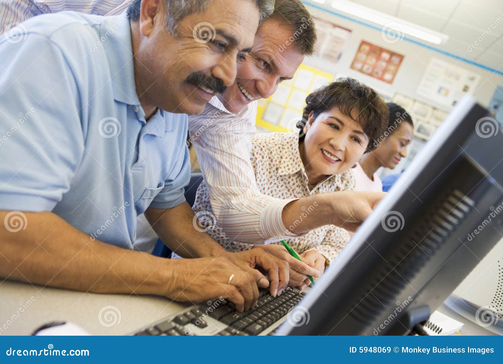 Mature Students Learning Computer Skills Stock Image - Image of fifties ...