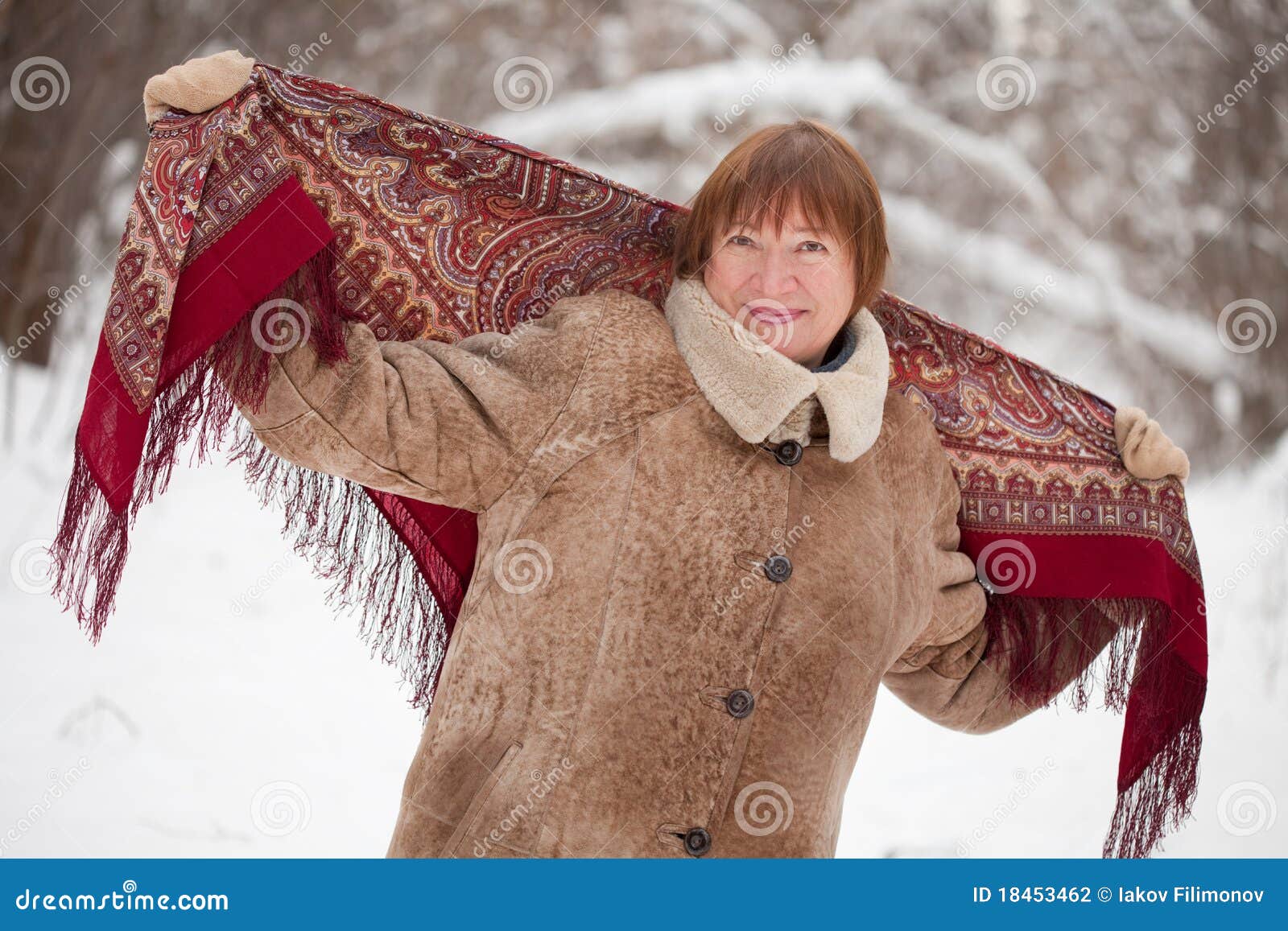 Mature woman with babushka stock photo. Image of senior - 18453462