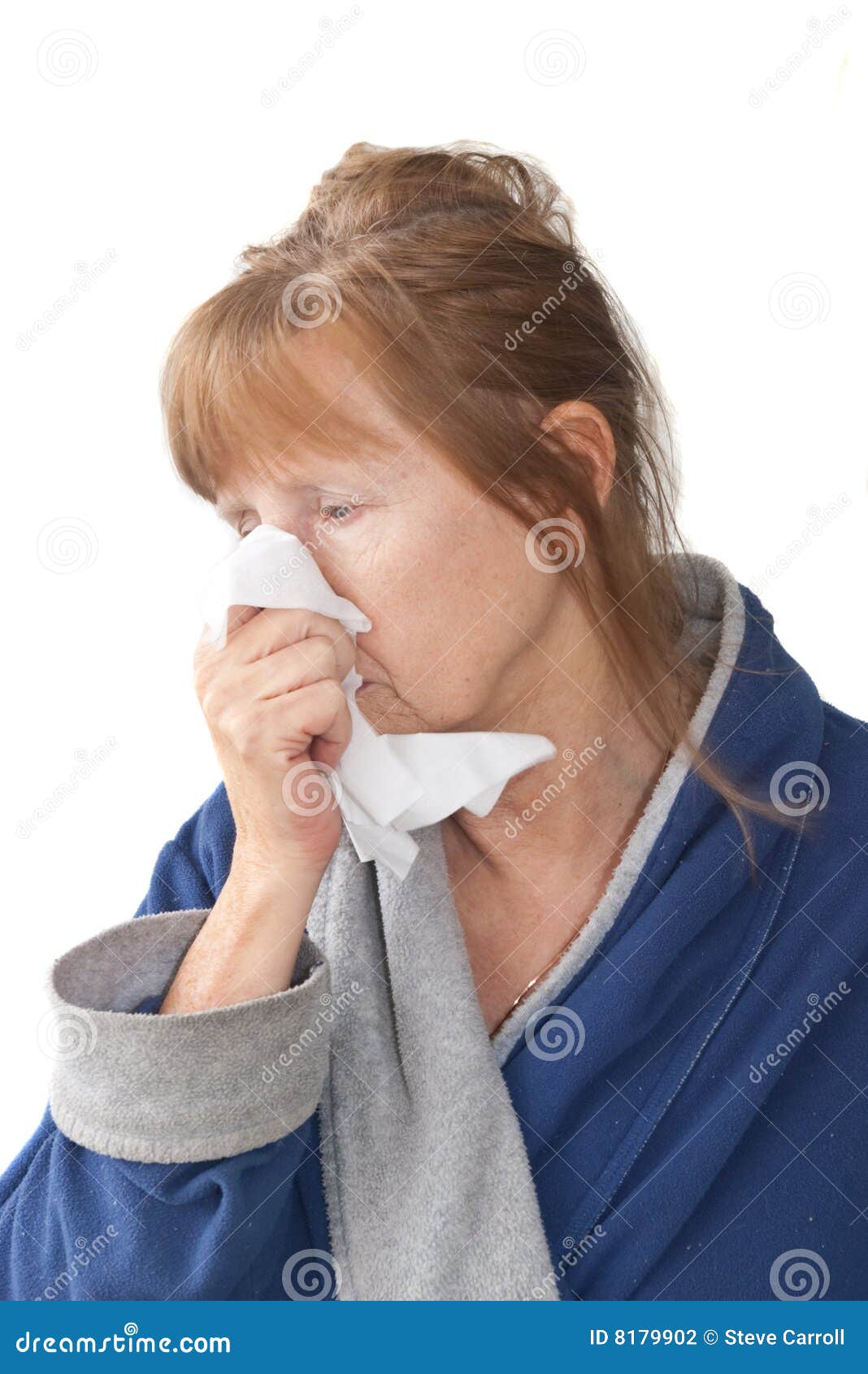 Mature Woman with Cold stock photo. Image of female, tissue - 8179902