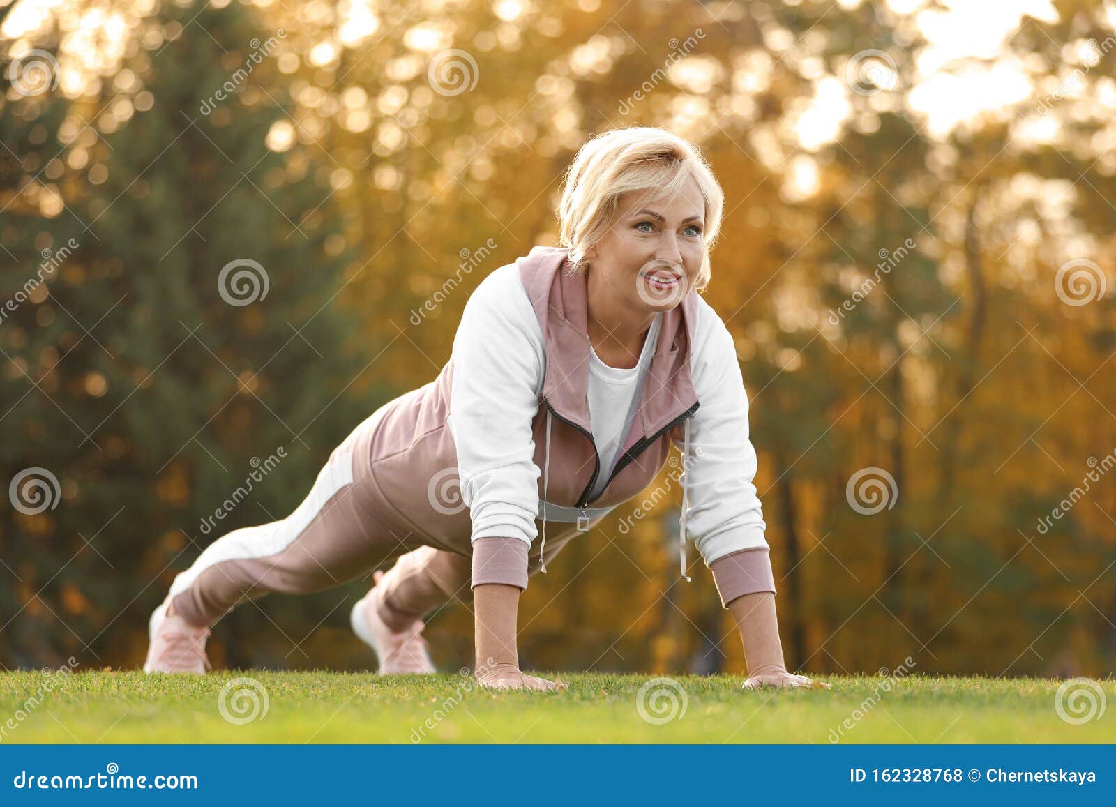 Mature Woman Doing Exercise. Active Lifestyle Stock Photo - Image of ...