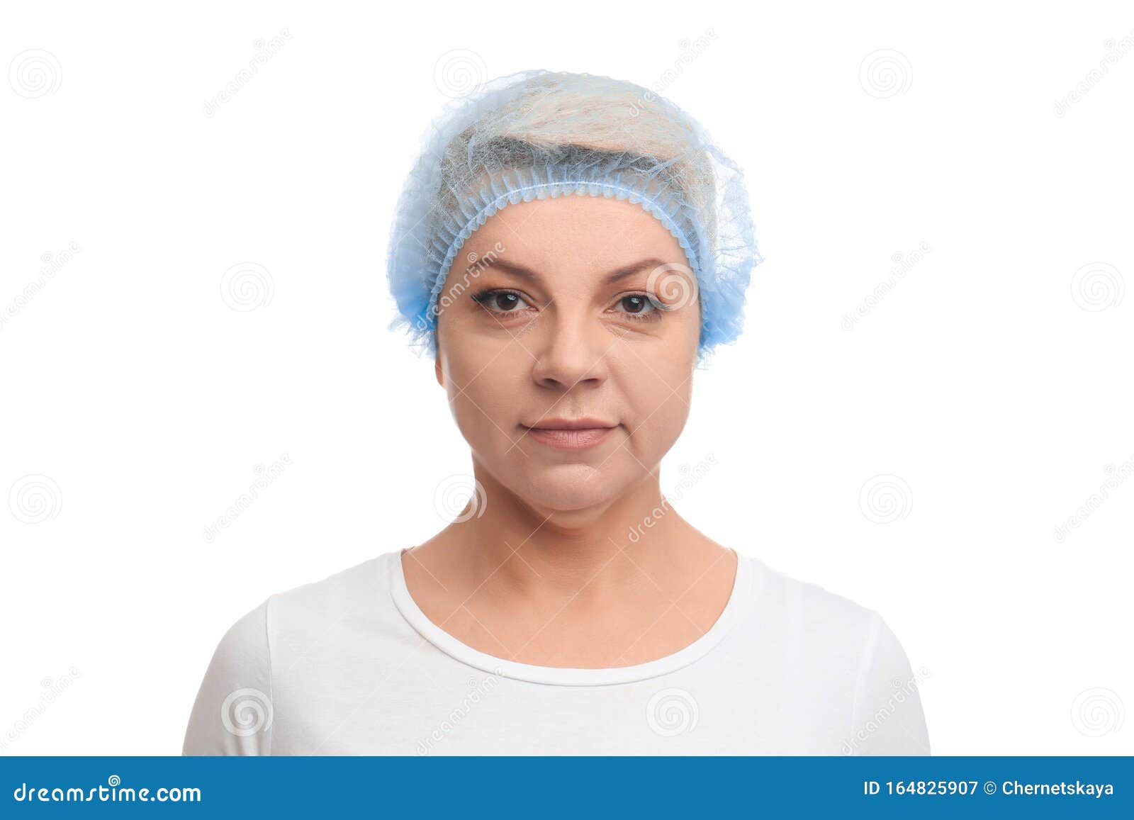 Mature Woman with Double Chin on Background Stock Image - Image of care ...