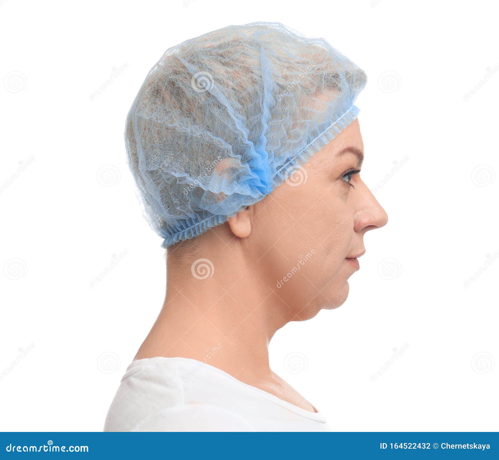 Mature Woman With Double Chin On White Stock Photo - Image of gill ...