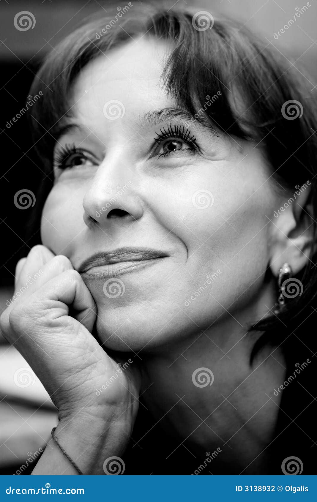 Mature woman dreaming stock photo. Image of enjoyment - 3138932