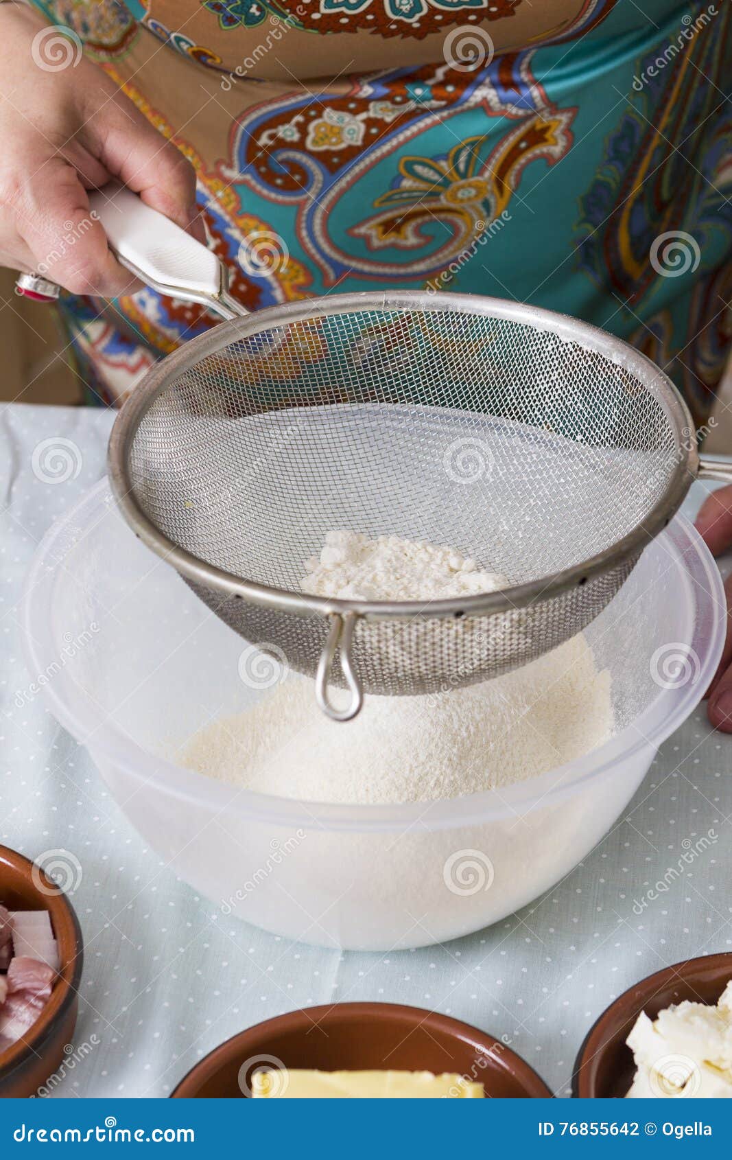 Mature Woman with Flour in Kitchen Stock Photo - Image of casual, smile ...