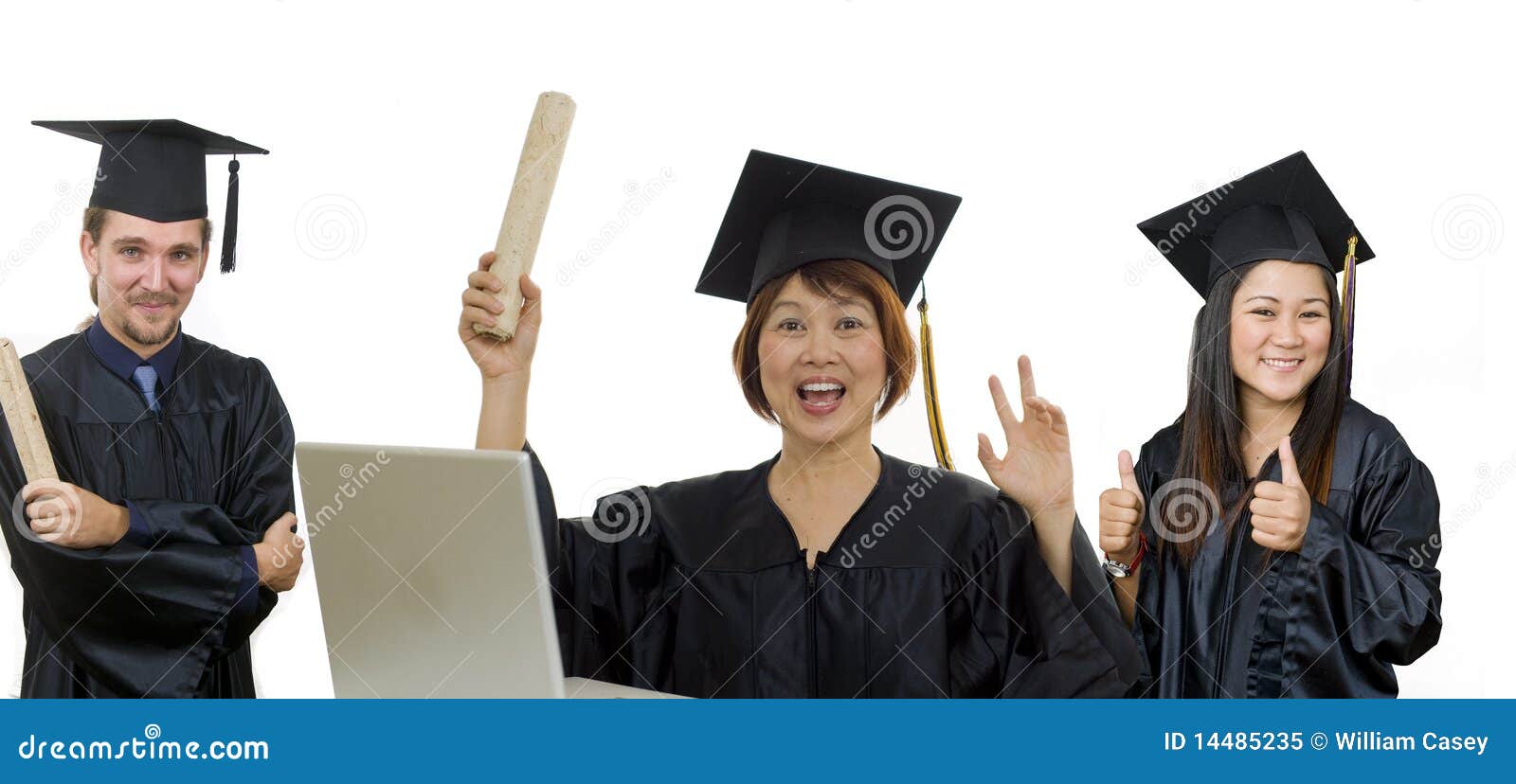 Mature Woman Graduate with Classmates Stock Image - Image of high ...