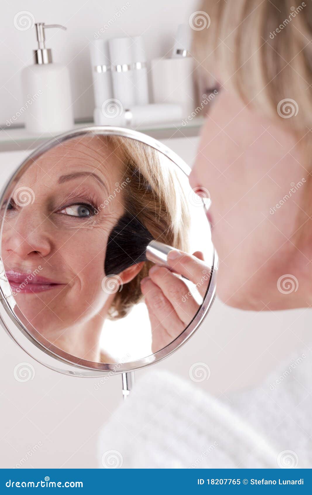 Mature Woman Making Up stock image. Image of person, mature - 18207765