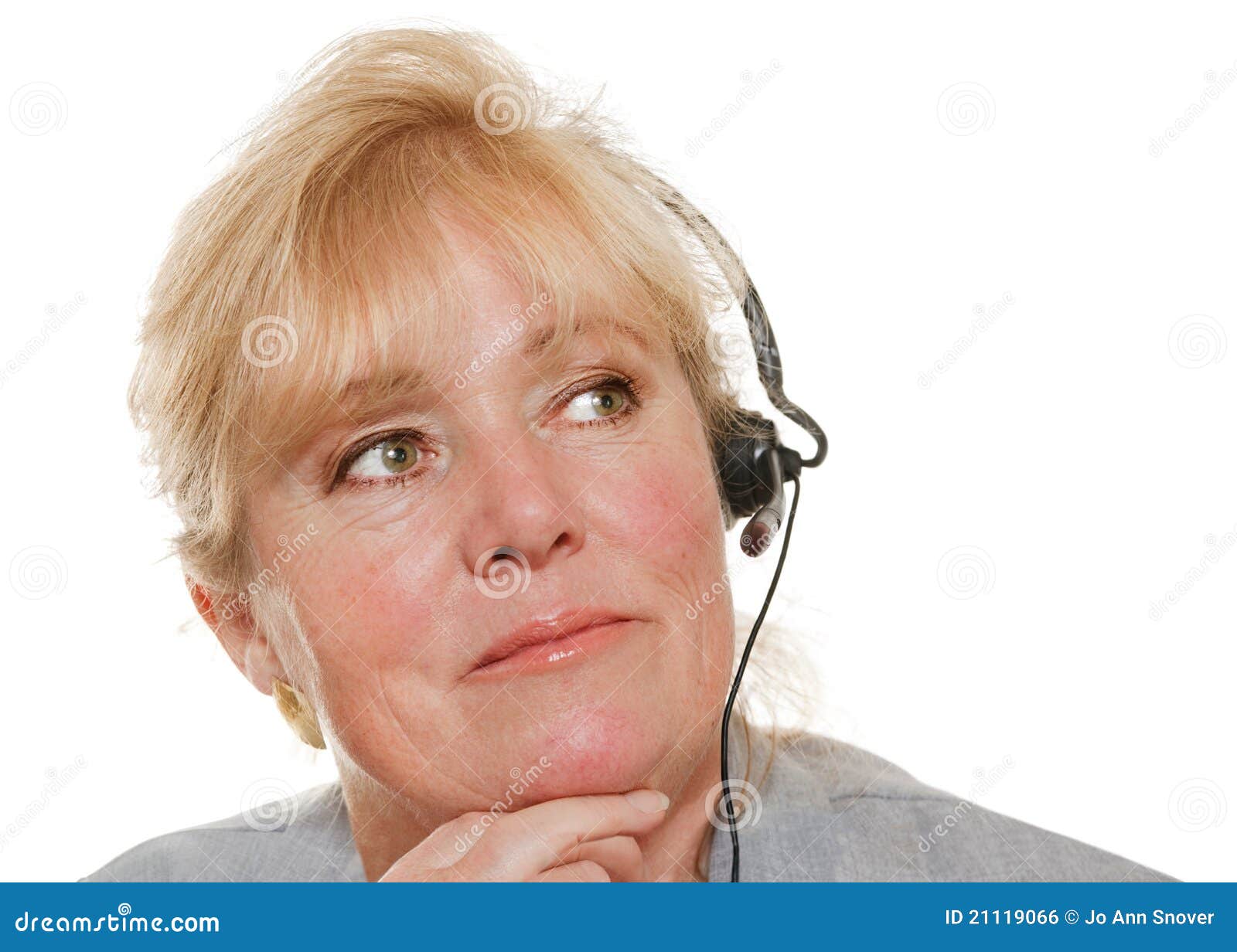 Mature Woman Phone Assistance Stock Photo - Image of operator, working ...